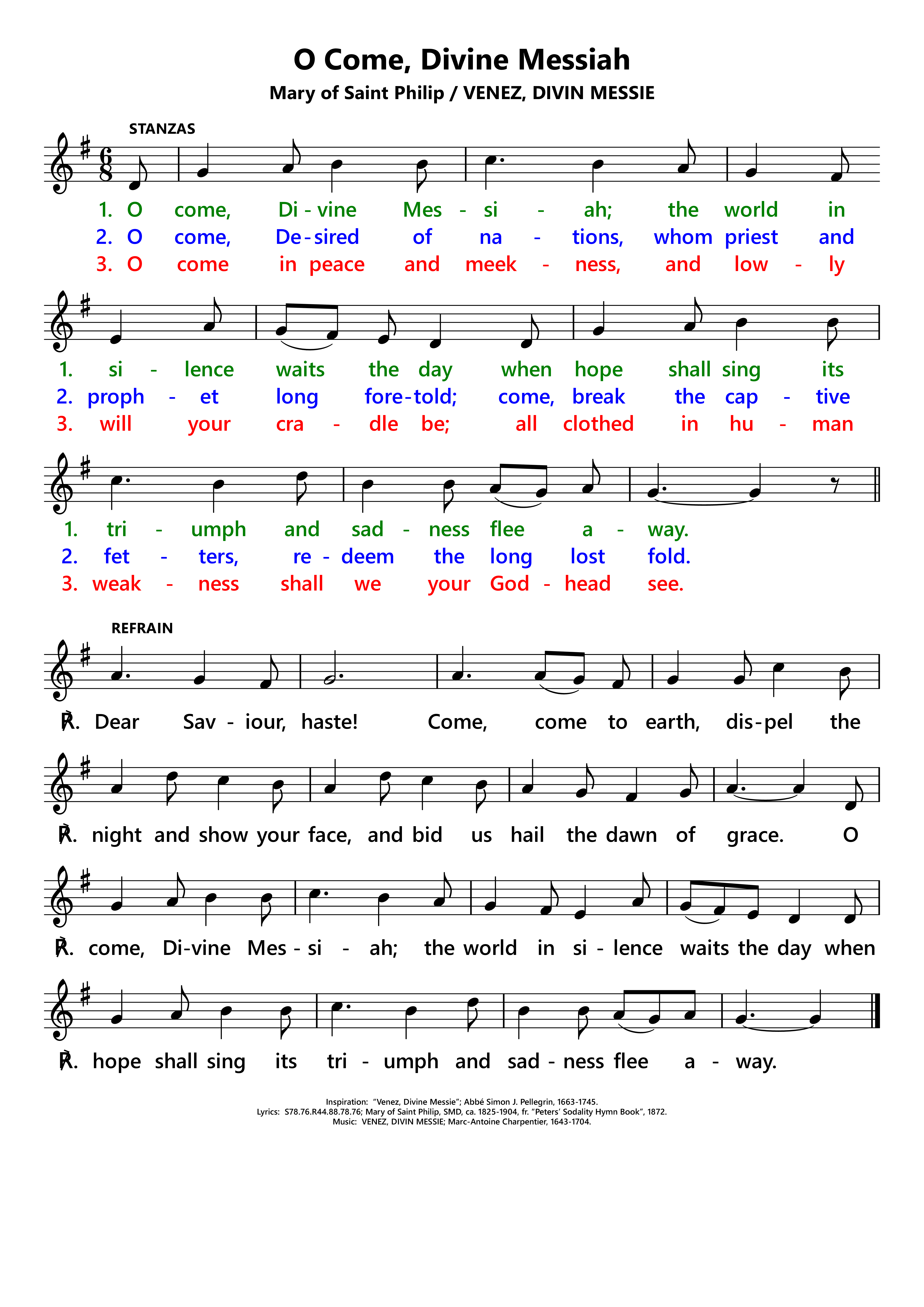 Venez divin Messie [Pellegrin]: O Come, Divine Messiah [Mary of Saint ...